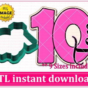 Number Ten With Text Cookie Cutter STL File Instant Download, STL ...