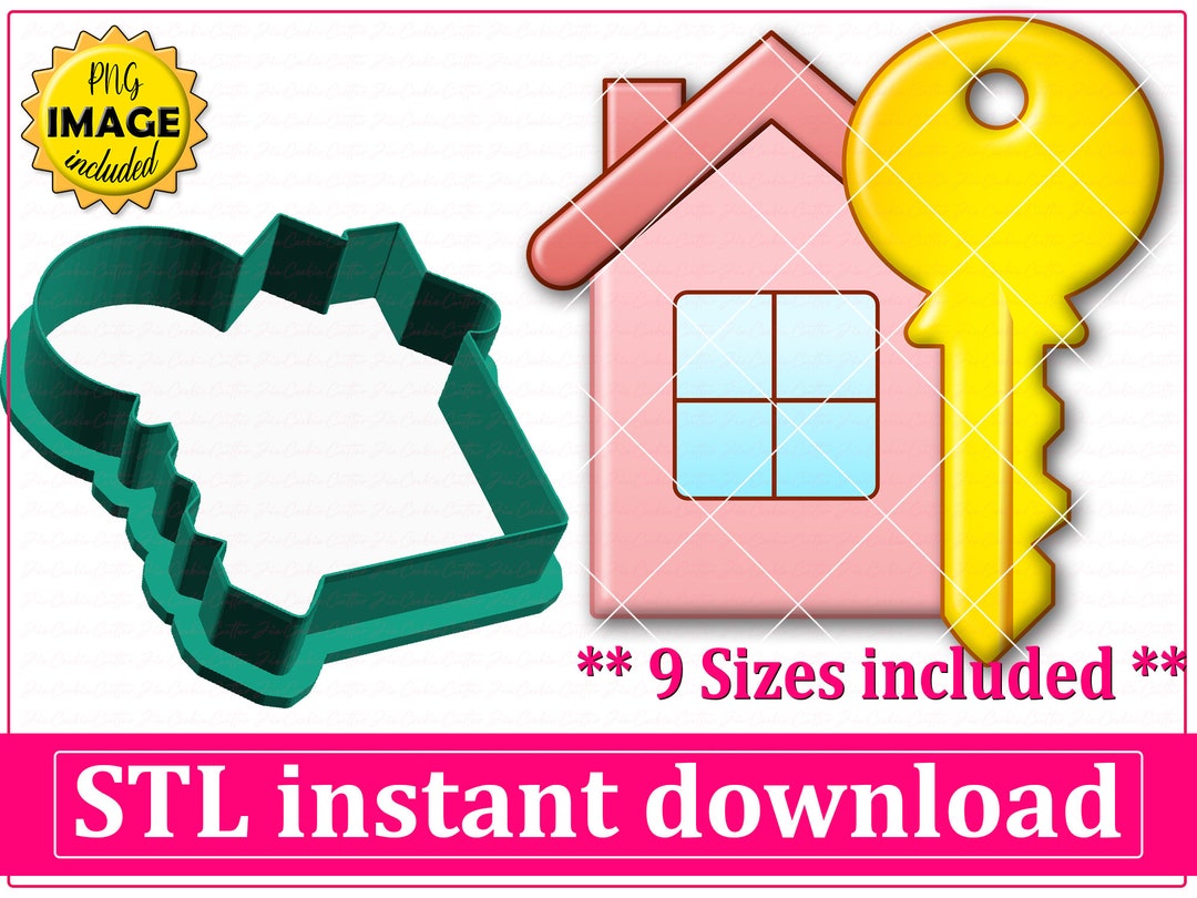 House With Key Cookie Cutter STL File Instant Download, STL Cookie ...