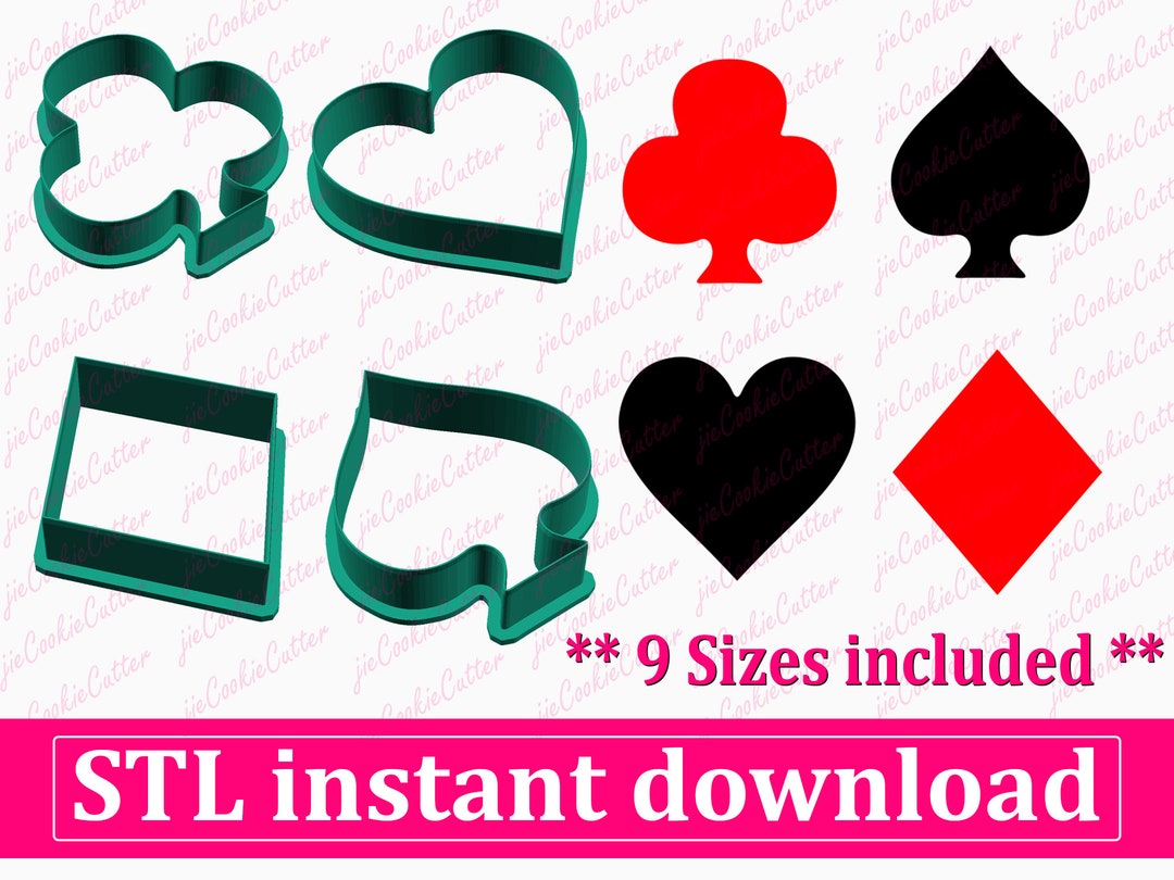 Poker Ausstechform STL Datei Sofort Download, STL Ausstecher Datei ...