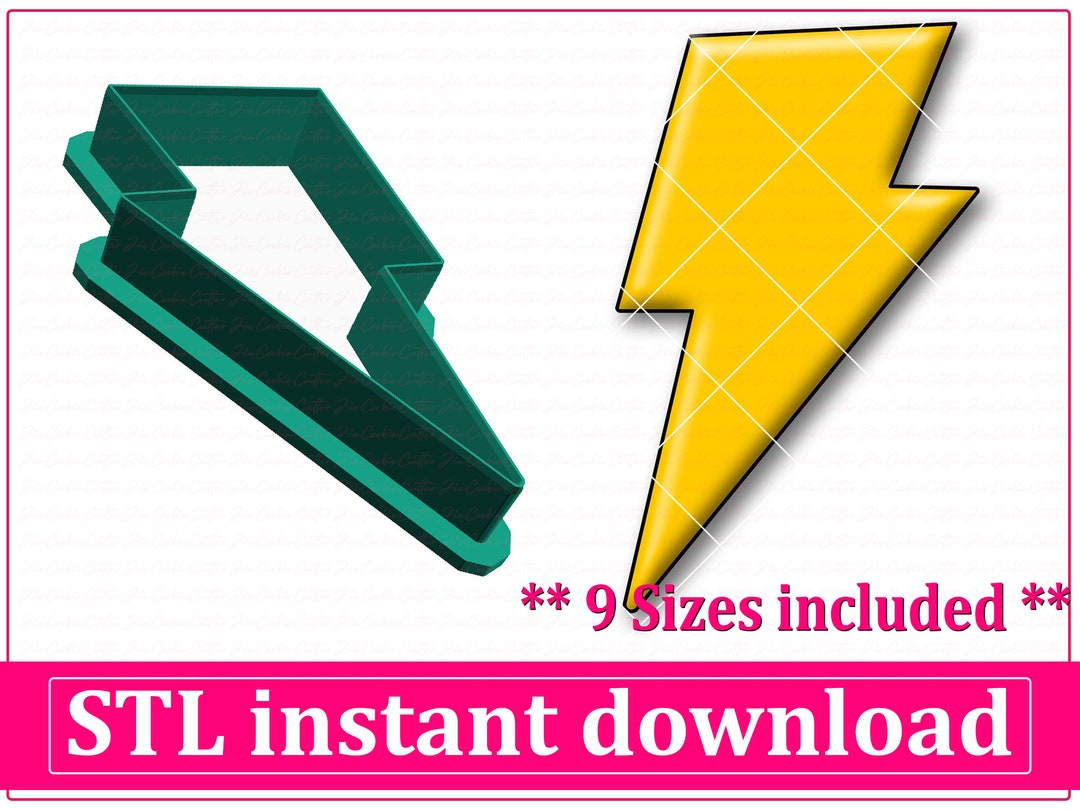 Lightning Bolt Cookie Cutter STL File Instant Download, STL Cookie Cutter File - Etsy
