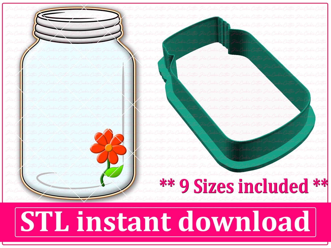 Canning Jar Cookie Cutter STL File Instant Download, STL Cookie Cutter ...