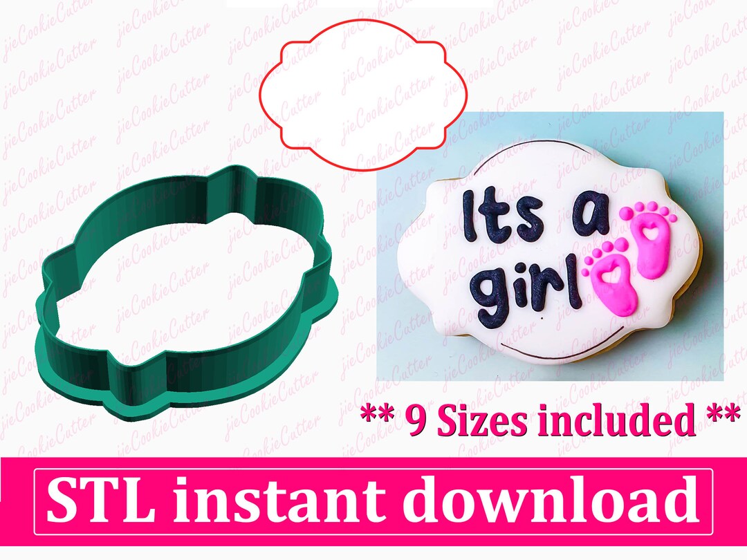 Plaque Cookie Cutter STL File Instant Download, STL Cookie Cutter File ...