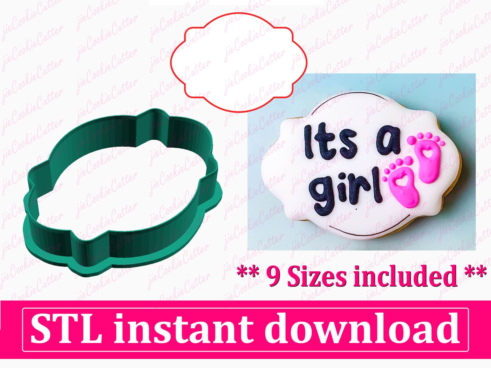 Plaque Cookie Cutter STL File Instant Download STL Cookie - Etsy