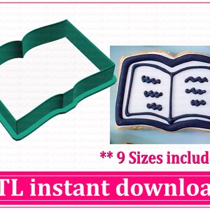 Open Book Cookie Cutter STL File Instant Download, STL Cookie Cutter ...