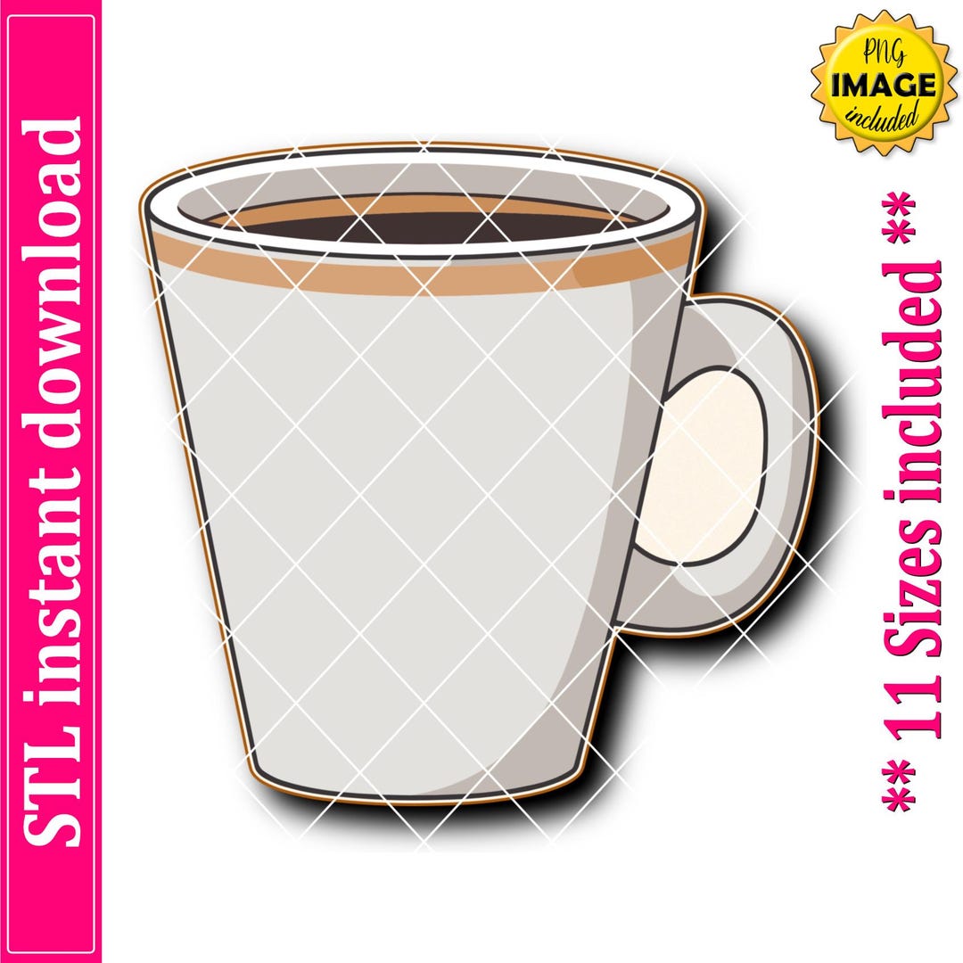 Coffee Mug Cookie Cutter STL File Instant Download, STL Cookie Cutter ...
