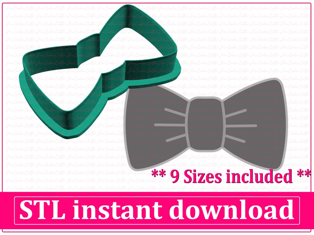 Bow Tie Cookie Cutter STL File Instant Download, STL Cookie Cutter File ...
