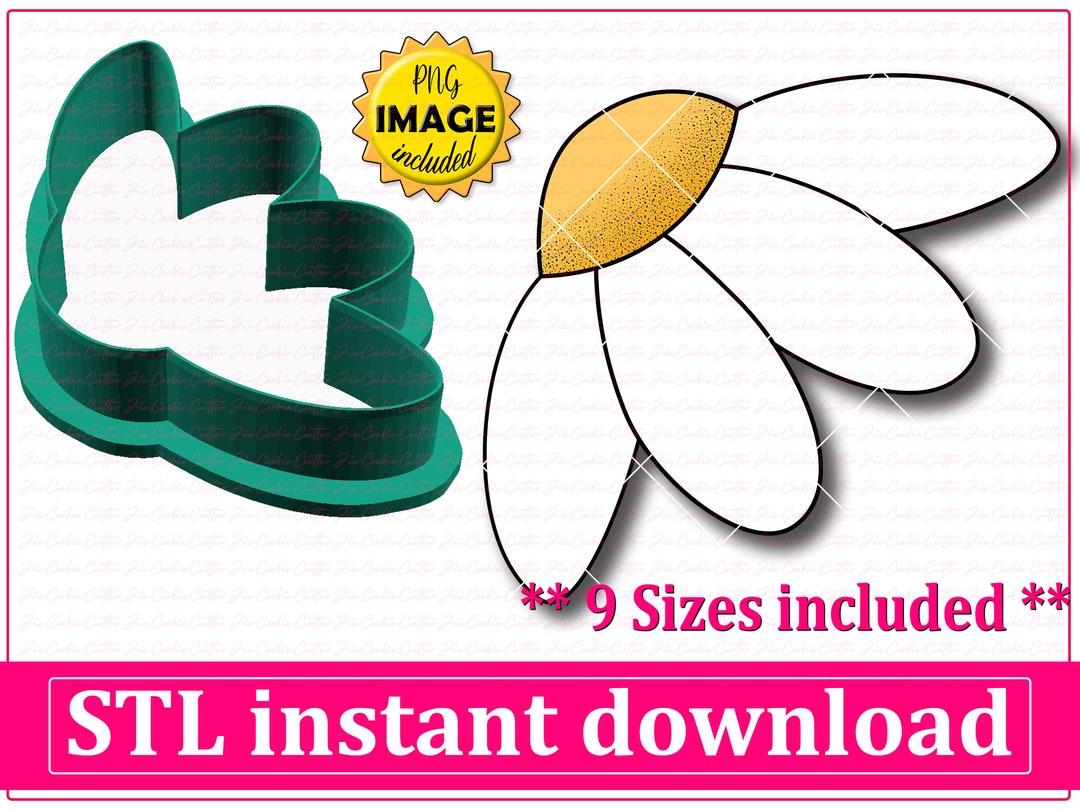 Daisy Cookie Cutter STL File Instant Download, STL Cookie Cutter File ...