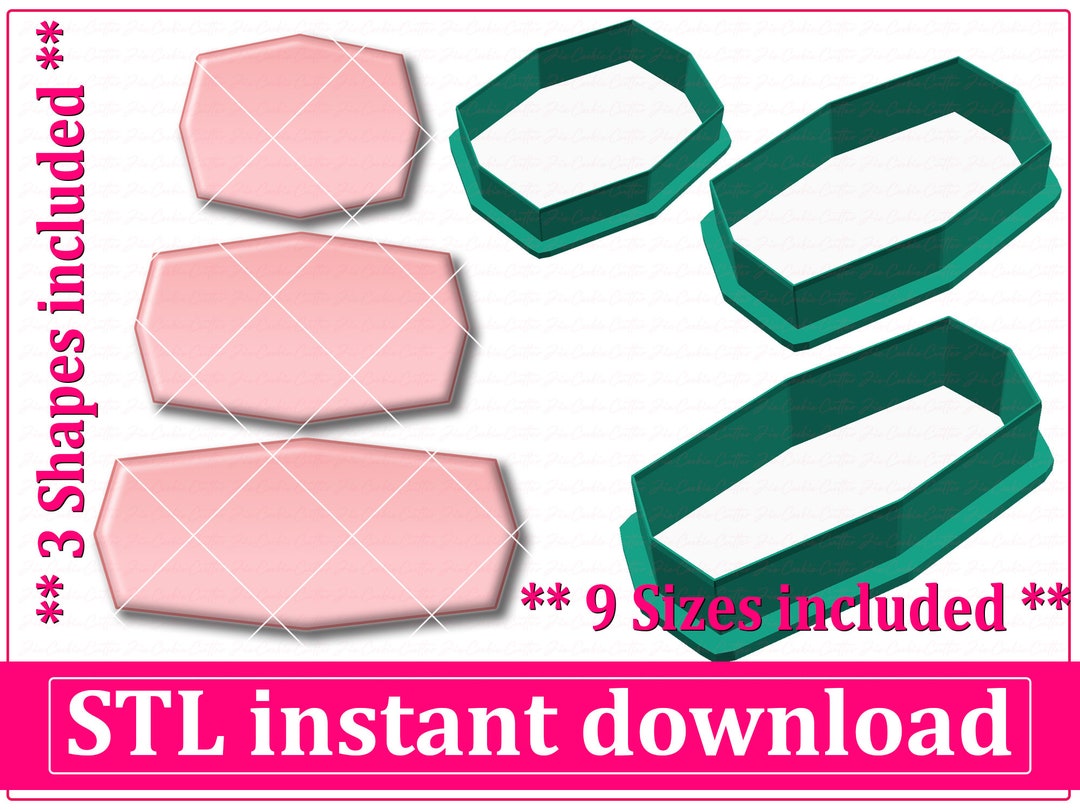 Stretched Octagon Cookie Cutter STL File Instant Download, STL Cookie ...