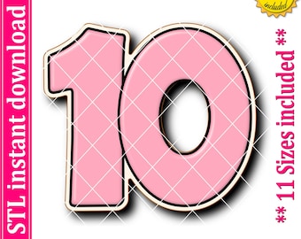 Safari Number Ten - 10 - Cookie Cutter STL File Digital Download - Etsy