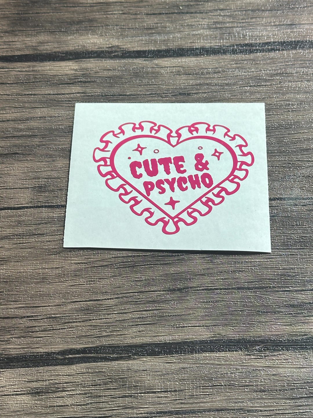 Cute & Psycho Vinyl Decal Edgy Aesthetic Sticker Sassy Heart Car Decal ...