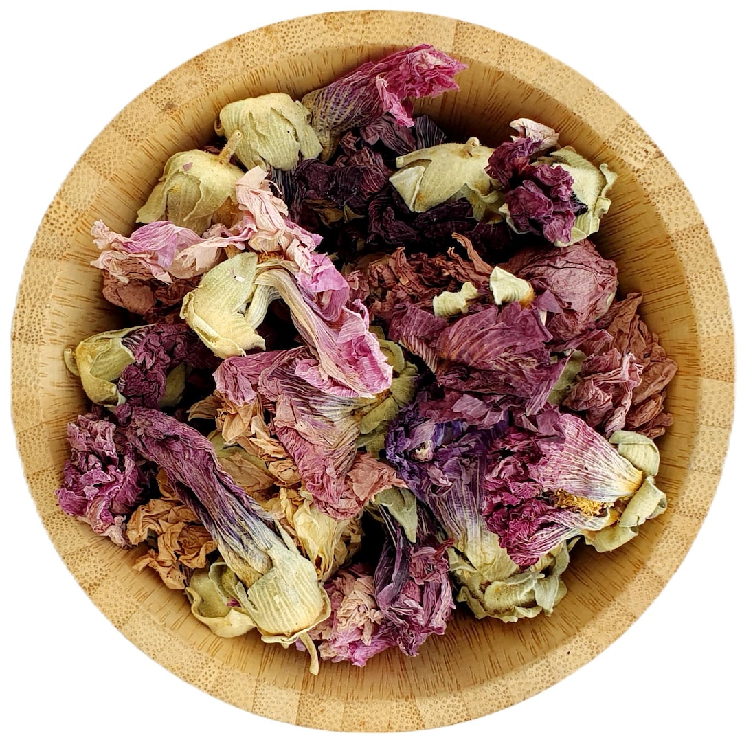 Organic Dried Violet Hollyhock Flowers 250g Mallow Edible Flowers Tea ...