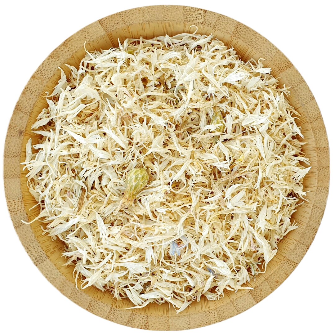 Organic Dried White Cornflower Petals 1kg 1000g Edible Flowers Tea Gin ...
