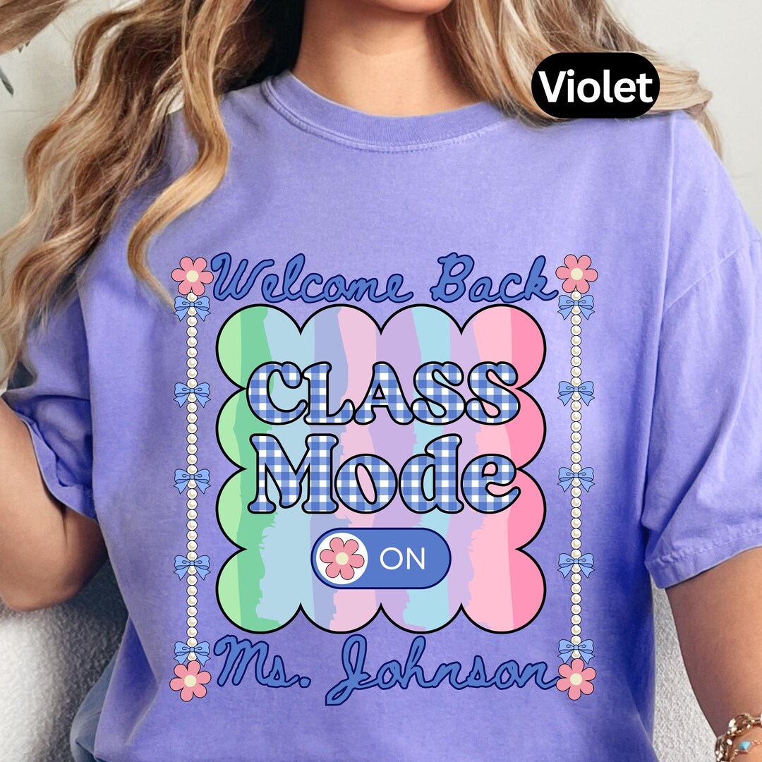 Personalized Teacher Shirt: Sorbet Stripe, Pearls & Bows - Back to ...