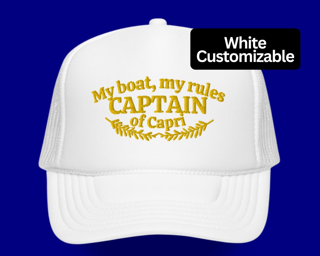 Personalized Captain Hat, Trucker Hat Trendy Men, Rather Be on My Boat ...