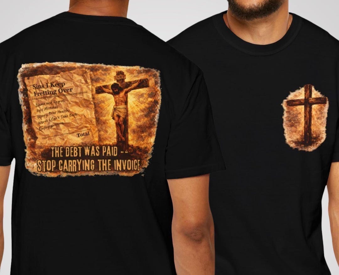 Comfort Colors Christian T-shirt, Debt Paid Cross Graphic Tee - Etsy