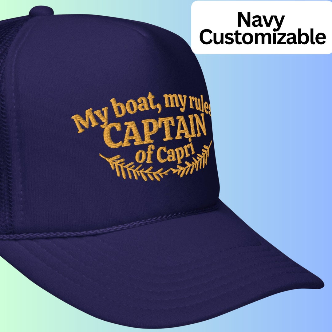 Personalized Captain Hat, Trucker Hat Trendy Men, Rather Be on My Boat ...