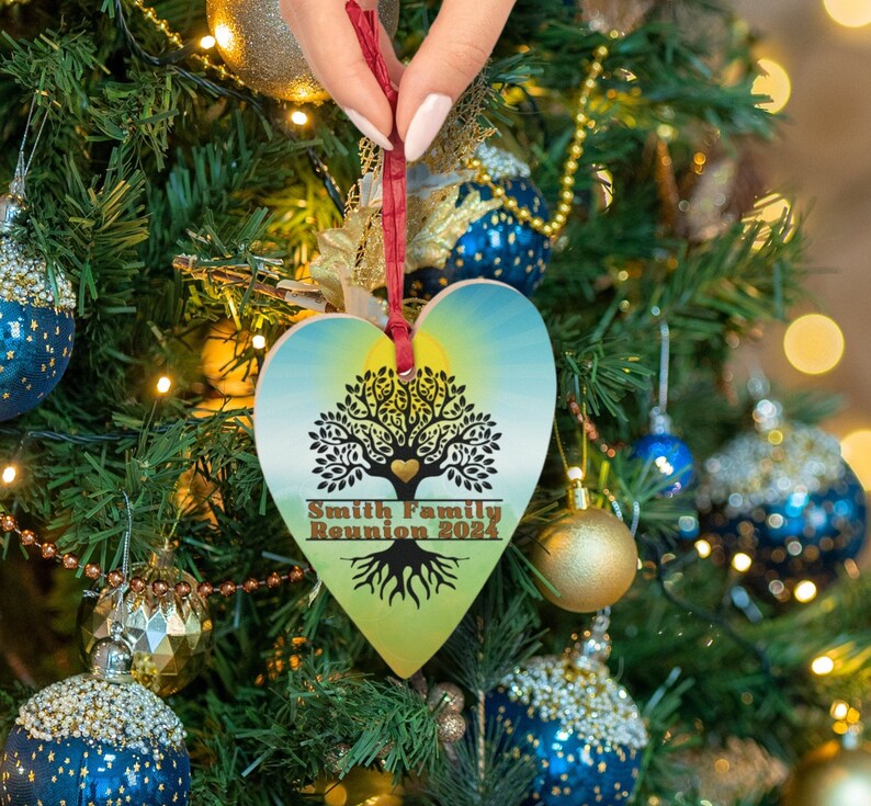 Personalized Family Reunion Ornament: Tree Silhouette Magnet, Car Charm ...