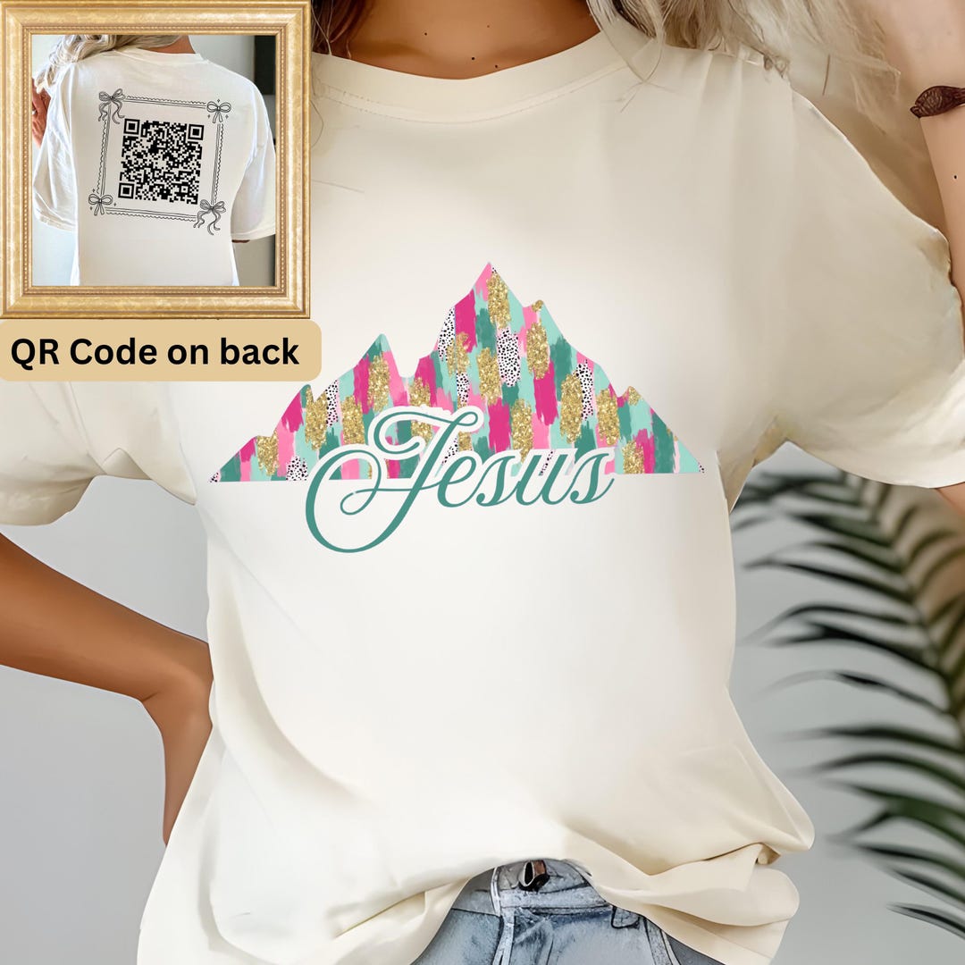 Religious QR Code Jesus Comfort Colors® T Shirt 1717, Boho Religious ...
