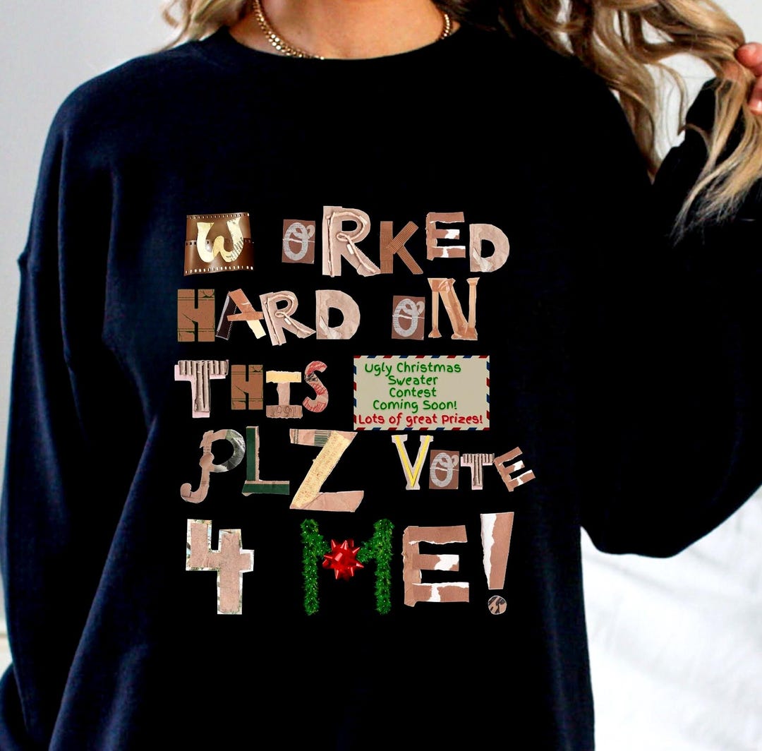 Tacky Ugly Christmas Sweater: Torn Paper Cardboard Letters - Etsy