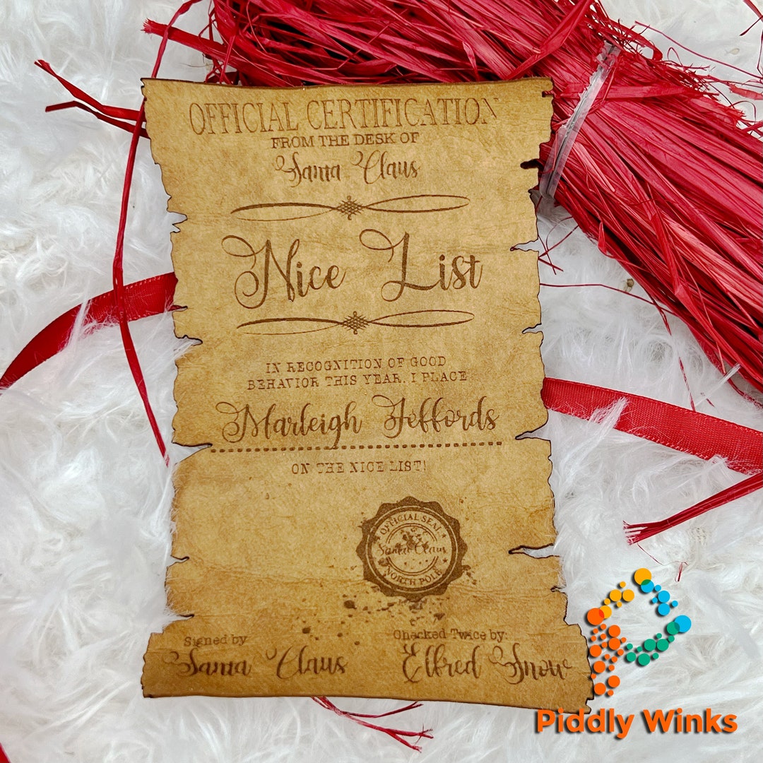 Santa's Nice List Scroll, SVG File ONLY, Glowforge, Laser, Kraft-tex - Etsy