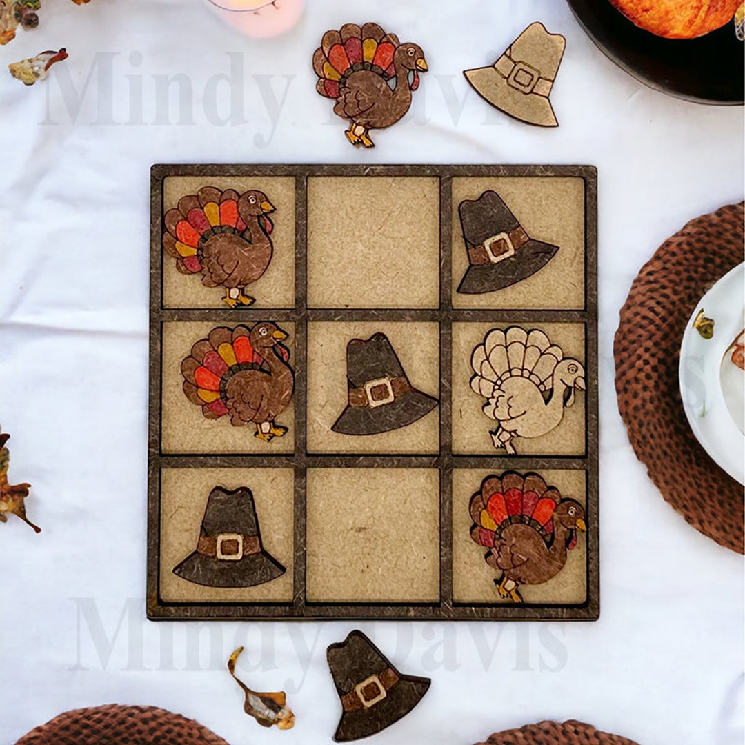 Thanksgiving Tic-tac-toe Game, SVG File ONLY, Laser, Kid, Fun, Holiday ...