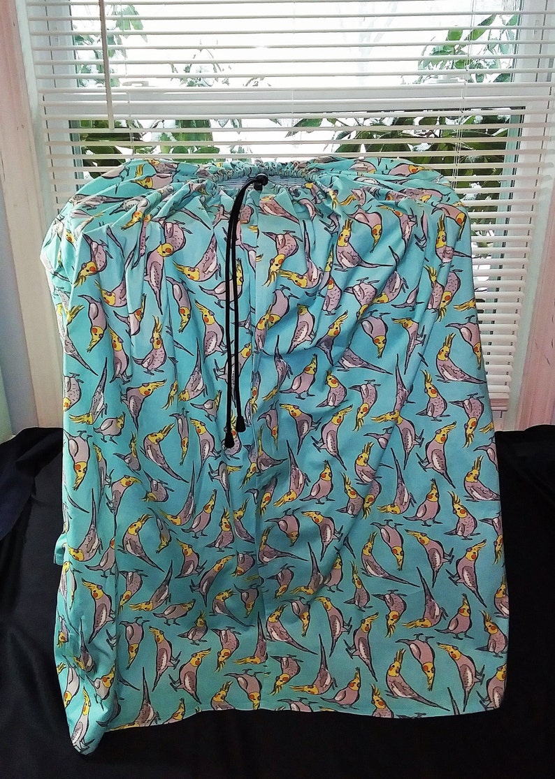 COVERS/SKIRTS 100-120 Inch "scattered Cockatiels" on BLUE - Etsy