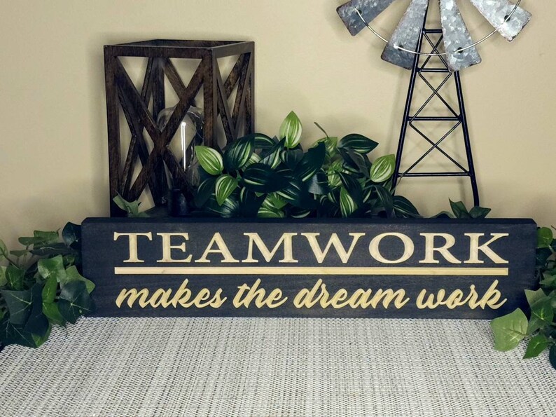 Teamwork Makes the Dream Work Sign Office Inspirational Sign - Etsy