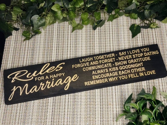 Rules for a Happy Marriage Sign Marriage Sign Couple Sign - Etsy