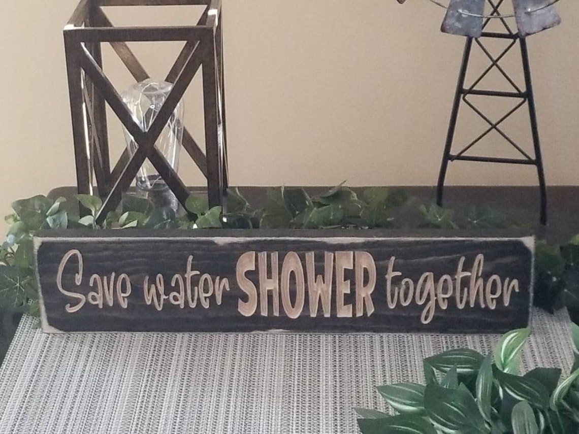 Save Water Shower Together Sign Bathroom Humor Sign Bathroom - Etsy