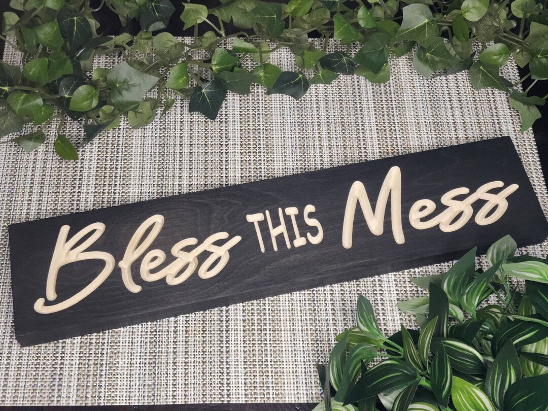 Bless This Mess, Bless This Mess Sign, Farmhouse Gift, Family Sign ...