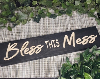 Bless This Mess Sign - Etsy