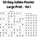 50 Easy Sudoku Puzzles With Solutions Vol 1, Large Print Digital ...