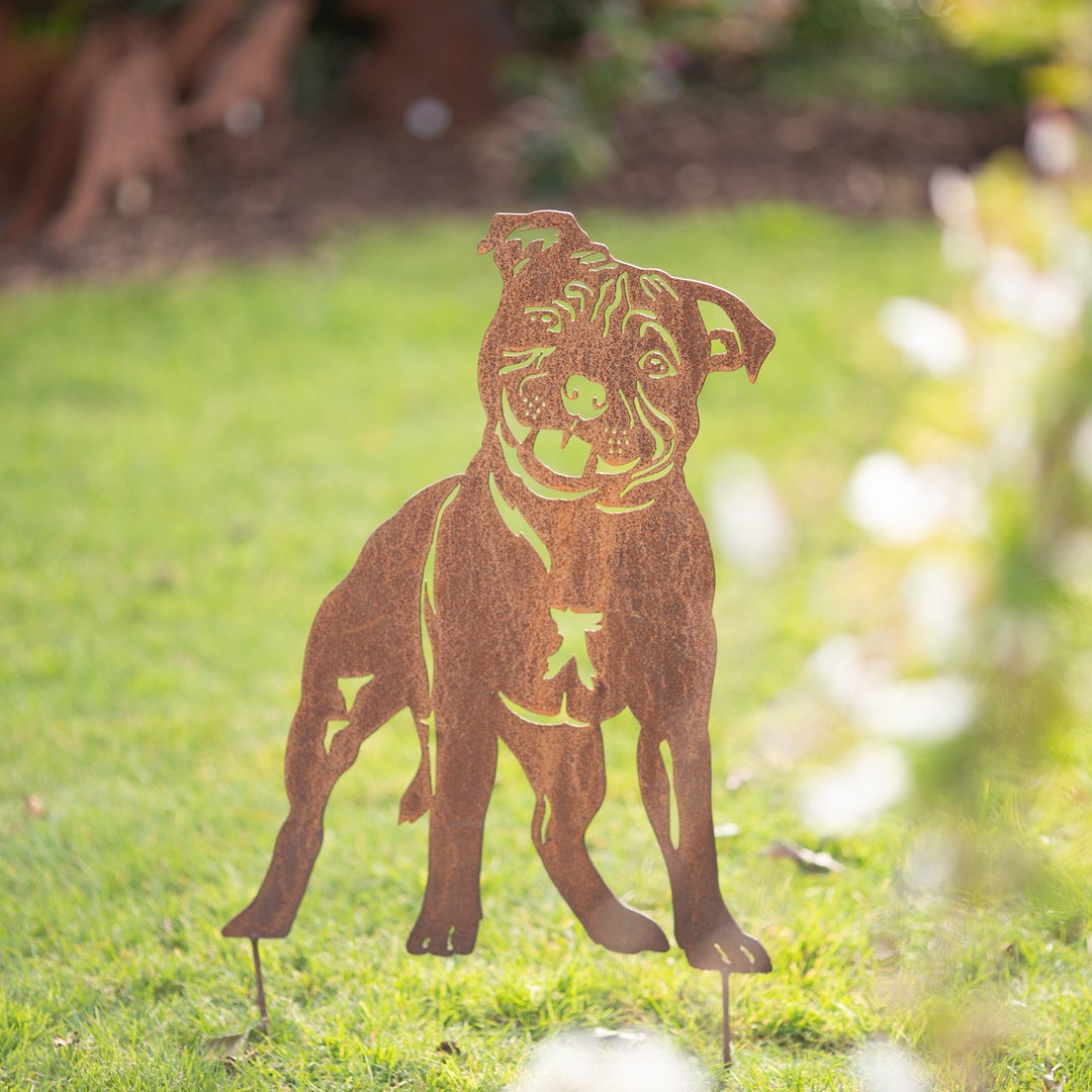 Sally the Staffy Dog -garden Rusty Metal Art- Pet Memorial *american ...