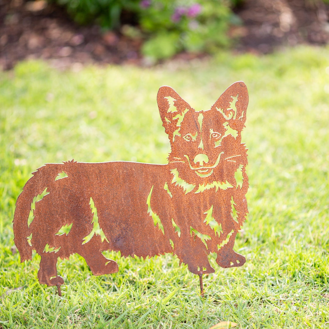 Corgi Dog -pet Memorial- Rusty Metal Garden Art Sculpture - Etsy