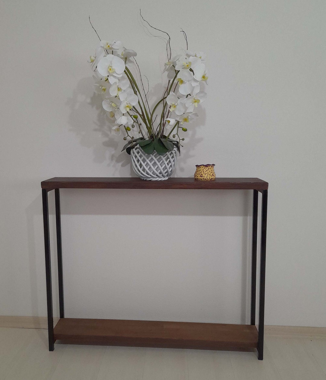 Solid Wood and Metal Legs Console Entryway Table Rustic - Etsy