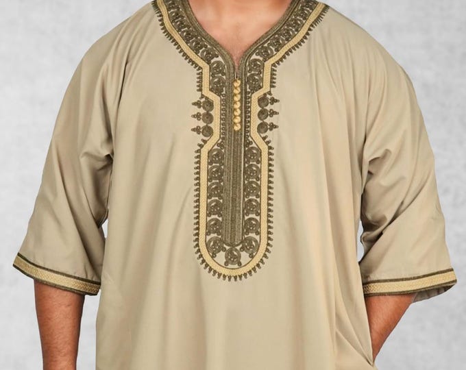 Signature Moroccan Thobe for Men in Pale Blue – Traditional Islamic ...