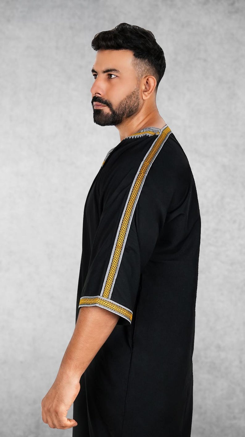 Men's Embroidered Moroccan Thobe, Jalaba Kaftan Style - Etsy