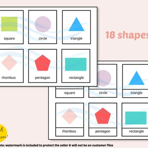 Colors & Shapes Printable Flashcards Matching Sorting Game - Etsy
