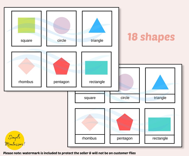 Colors & Shapes Printable Flashcards Matching Sorting Game - Etsy
