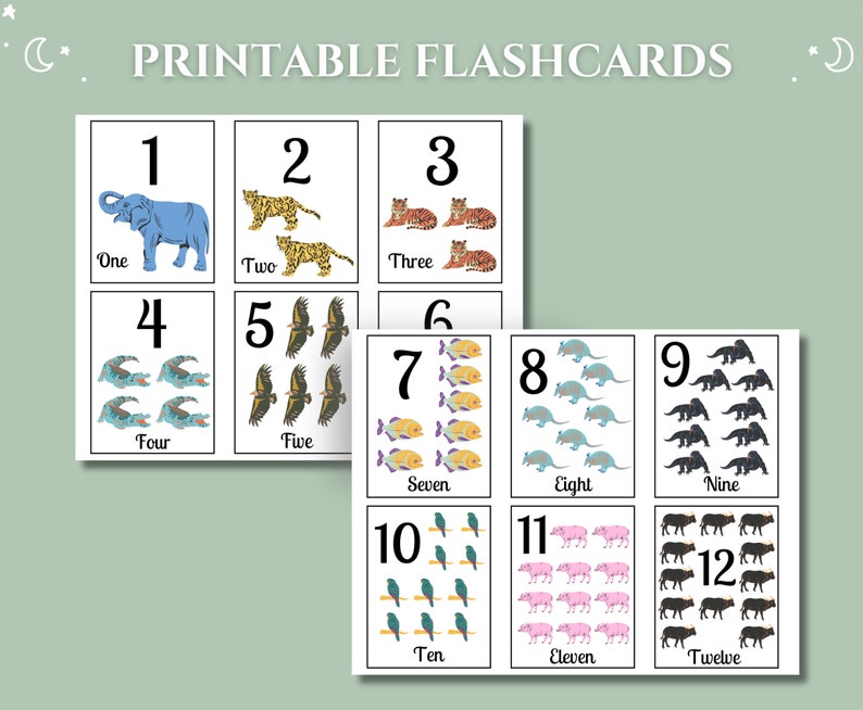 Printable Number Flashcard for Toddler Homeschool Printable Montessori ...