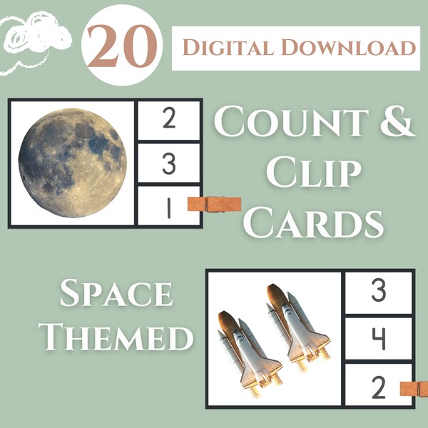 Count and Clip Cards - Etsy