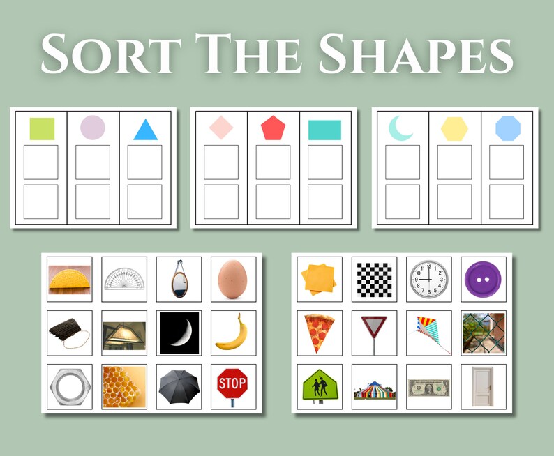 Shape Flashcard Montessori Printable Shape Matching Toddler Matching ...