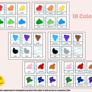 Colors & Shapes Printable Flashcards Matching Sorting Game - Etsy
