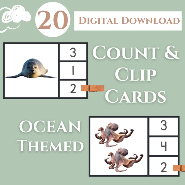 Count and Clip Cards - Etsy