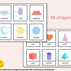 Colors & Shapes Printable Flashcards Matching Sorting Game - Etsy