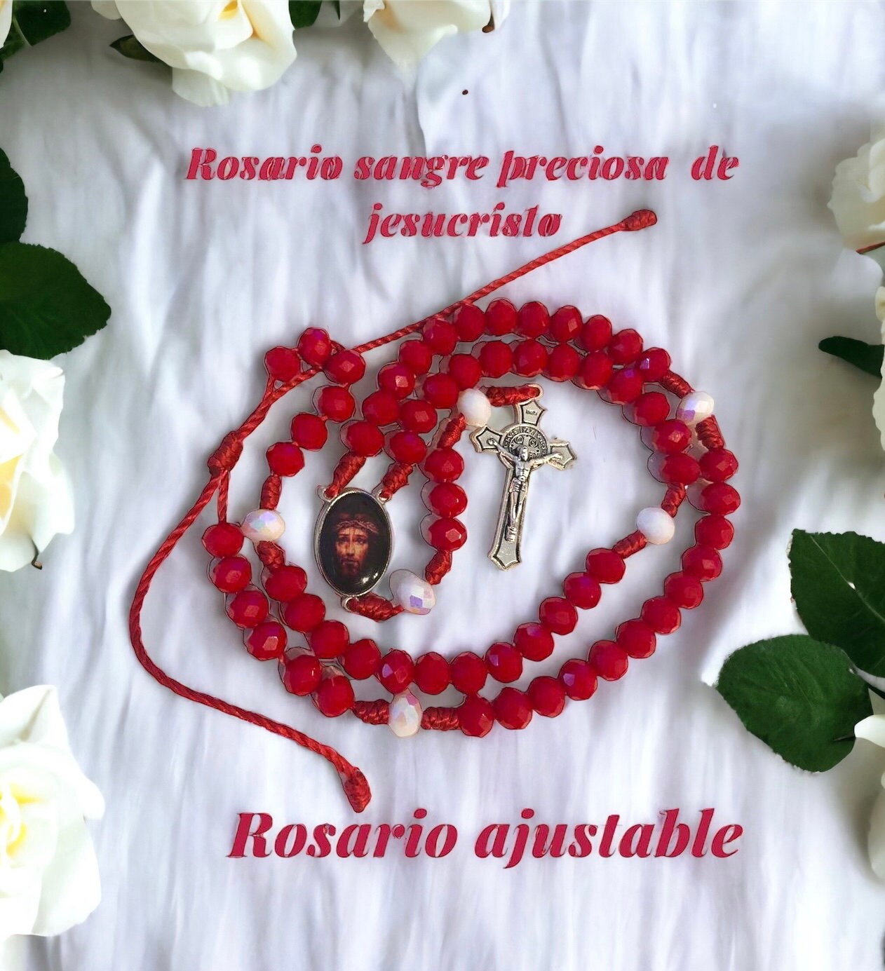 Precious Blood Jesus Christ, Rope Rosary, Knotted Rosary, Adjustable ...
