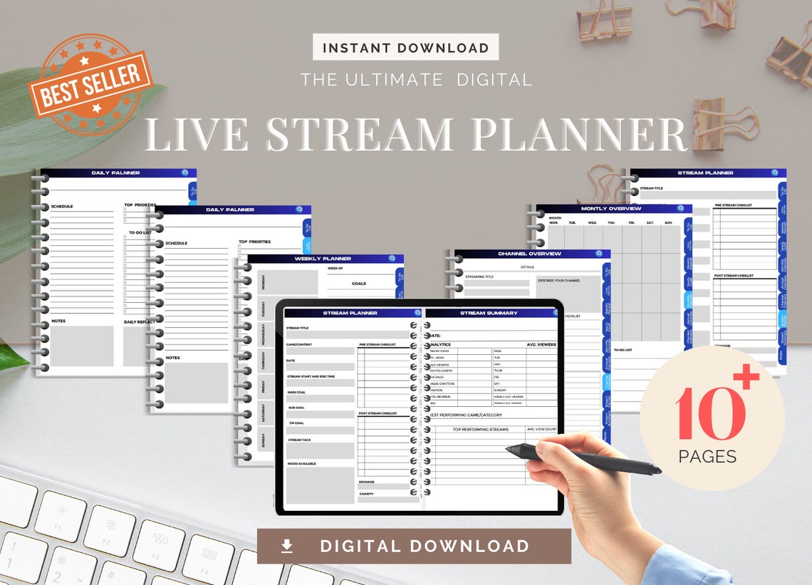 Live Stream Planner, Live Streaming Planner, Streamer Planner, Stream ...