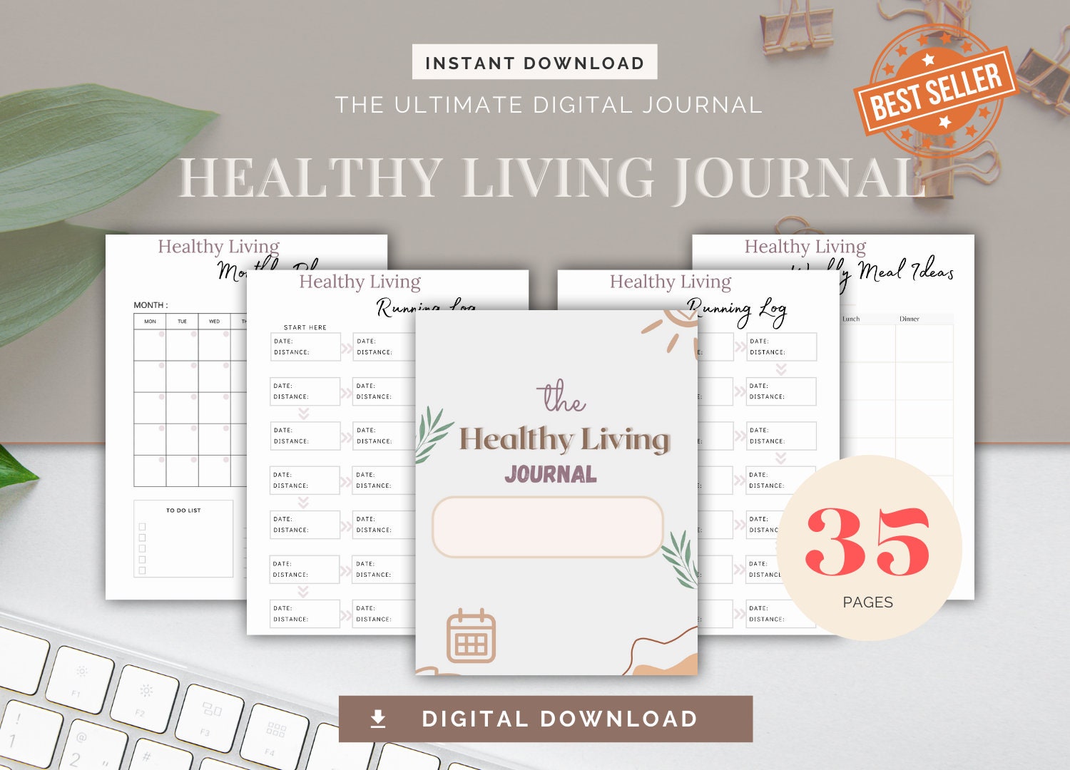Healthy Living Journal, Self Care Journal, Gratitude Journal, Wellness ...