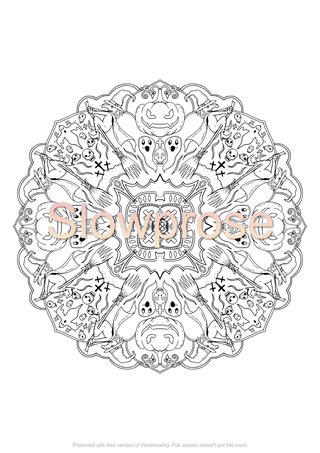 Printable Halloween Mandala Art Coloring Book | Printable Mandala Art ...