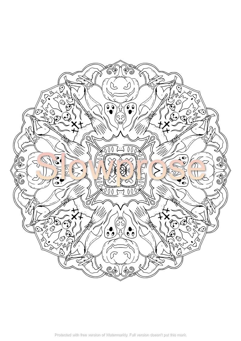 Printable Halloween Mandala Art Coloring Book | Printable Mandala Art ...